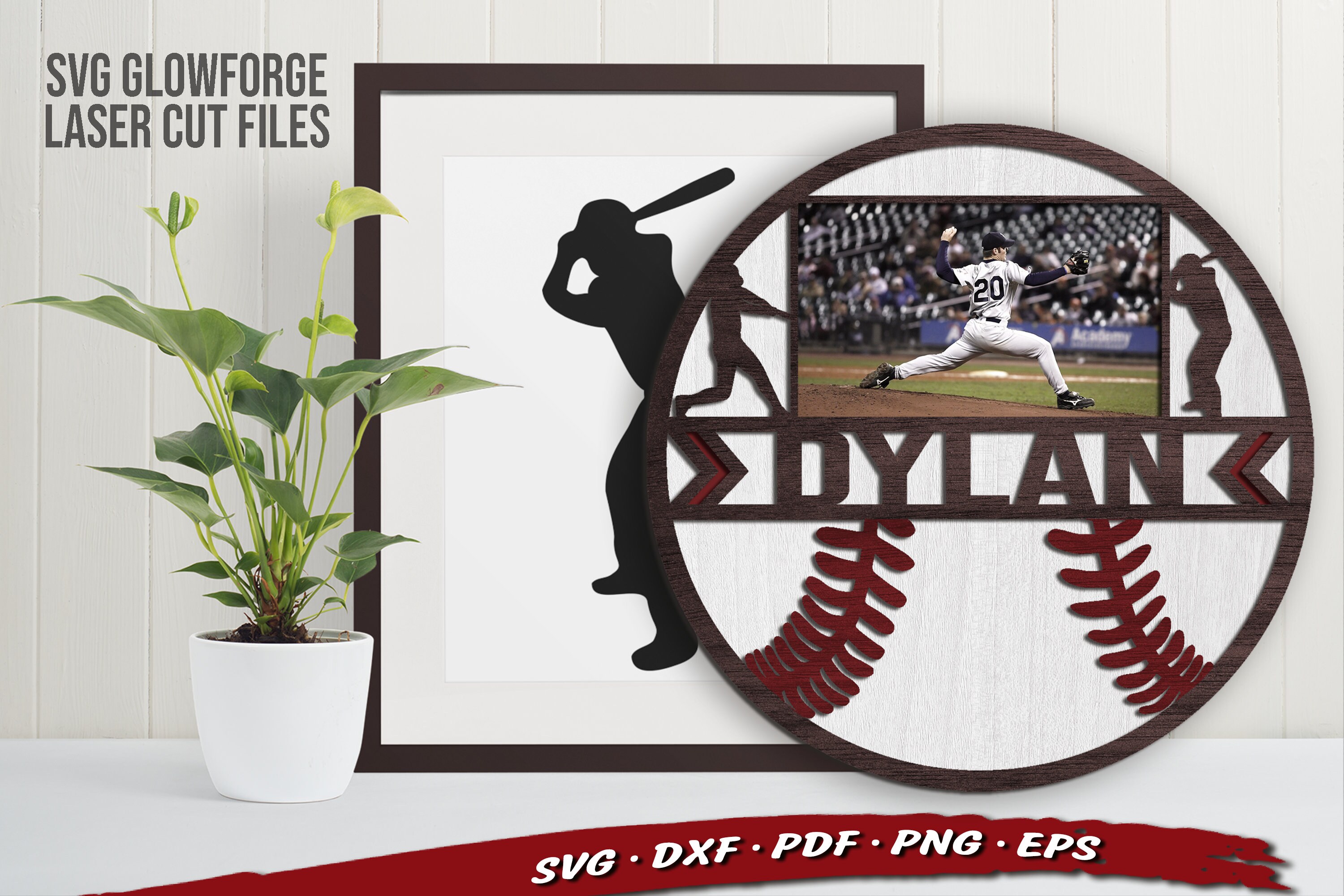 Picture Frame Baseball SVG Baseball Glowforge Files - Etsy
