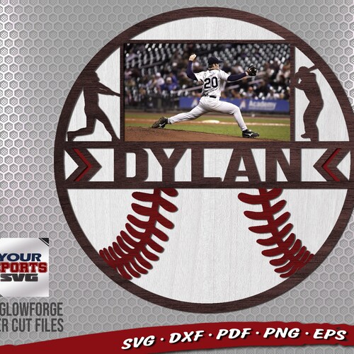 Picture Frame Baseball SVG Baseball Glowforge Files - Etsy