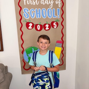 Custom Hand Painted First Day of School Banner - Back to School Door ...
