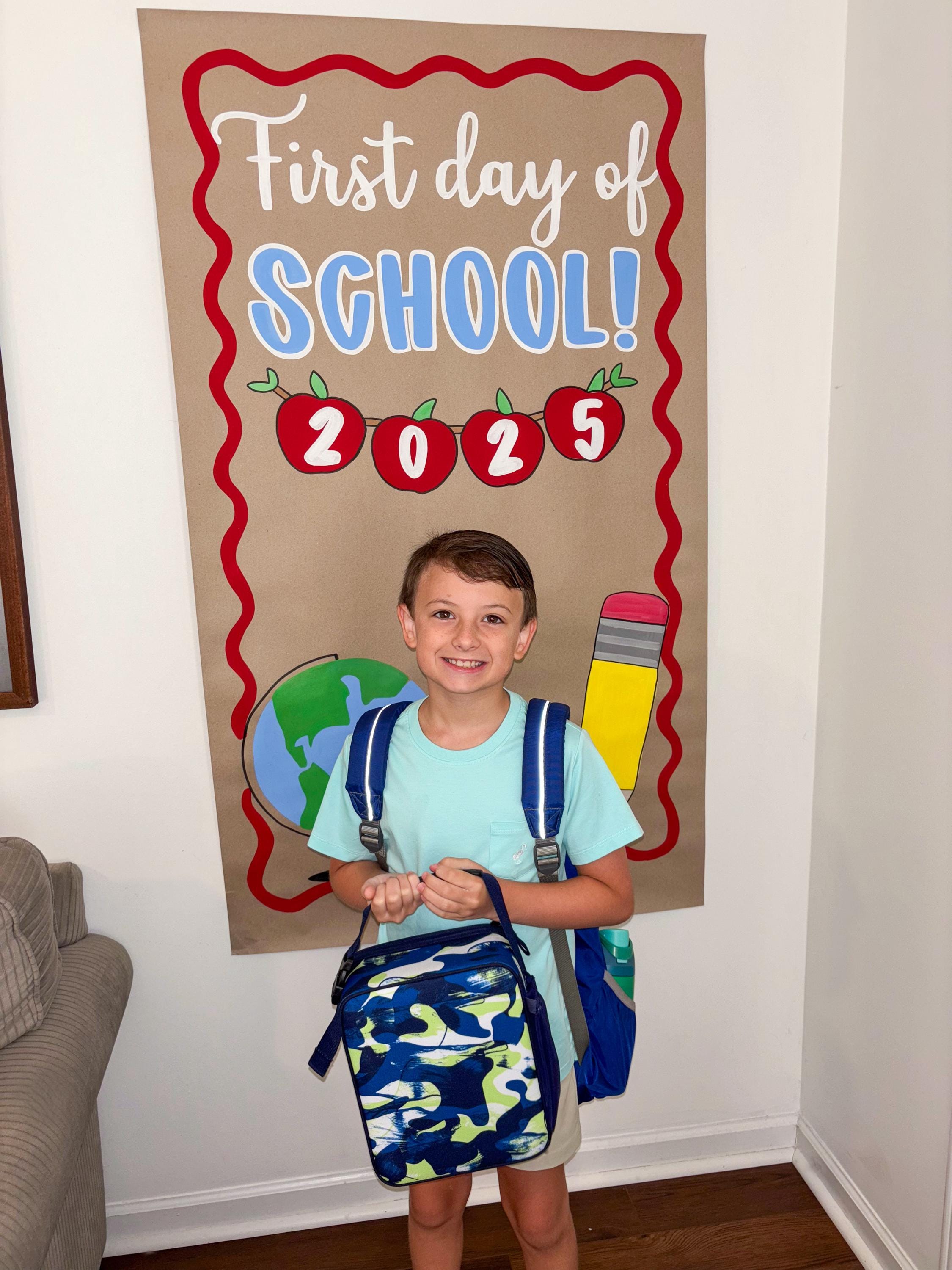 Custom Hand Painted First Day of School Banner - Back to School Door ...