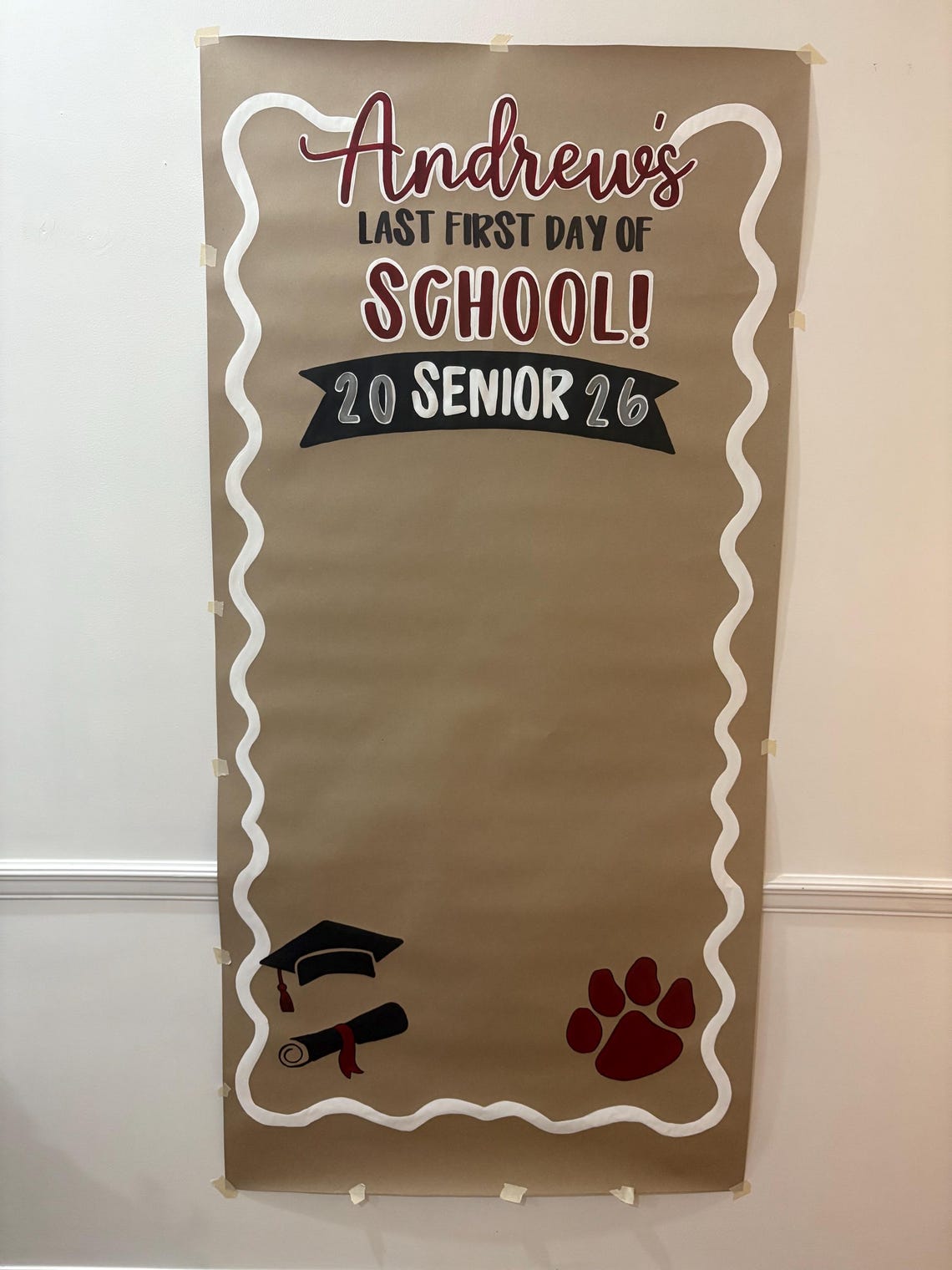 Custom Hand Painted First Day of School Banner - Back to School Door ...