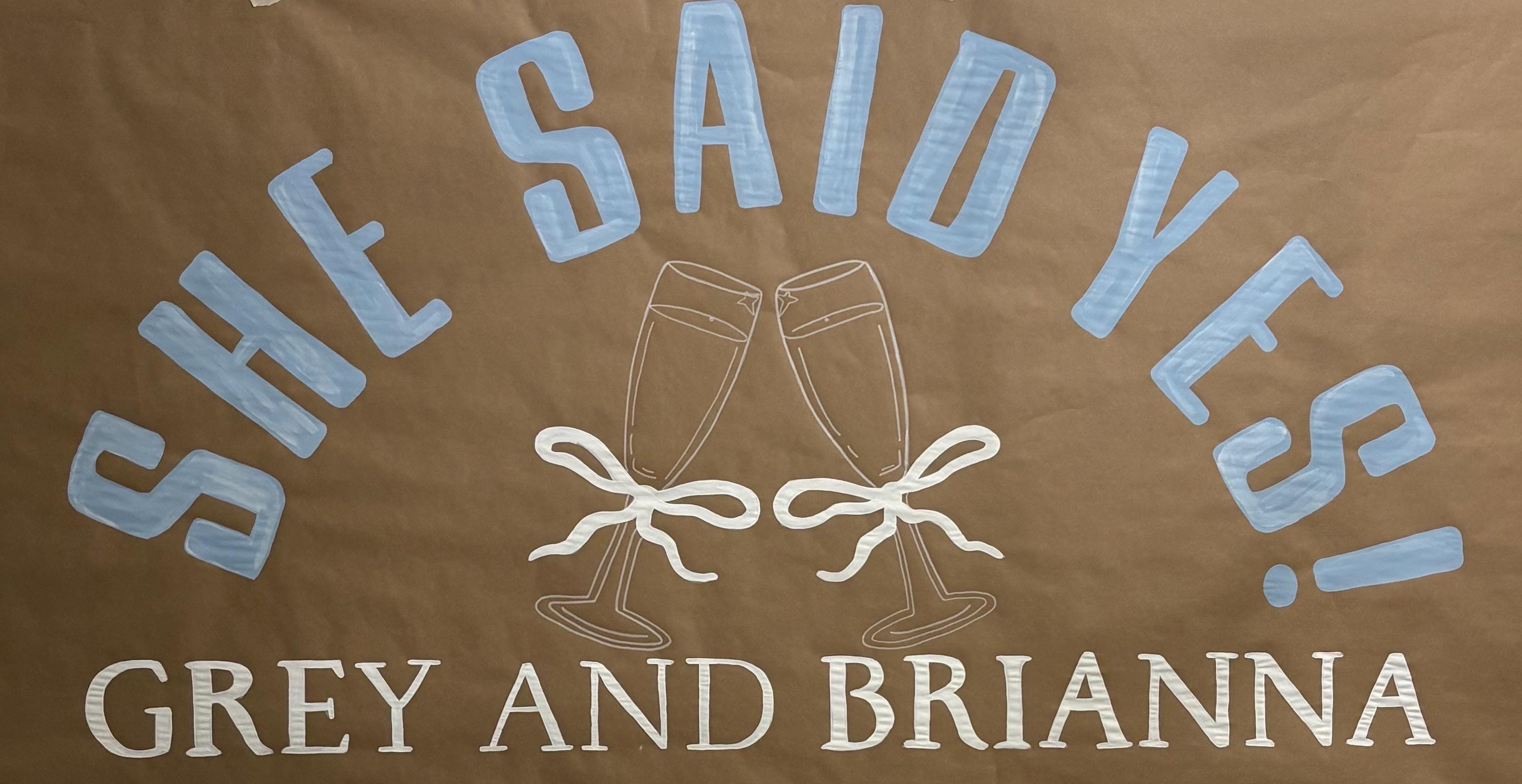 Custom Hand Painted Engagement Banner - She Said Yes! - Etsy