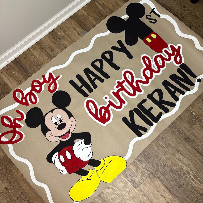 Painted Mickey Banner - Etsy