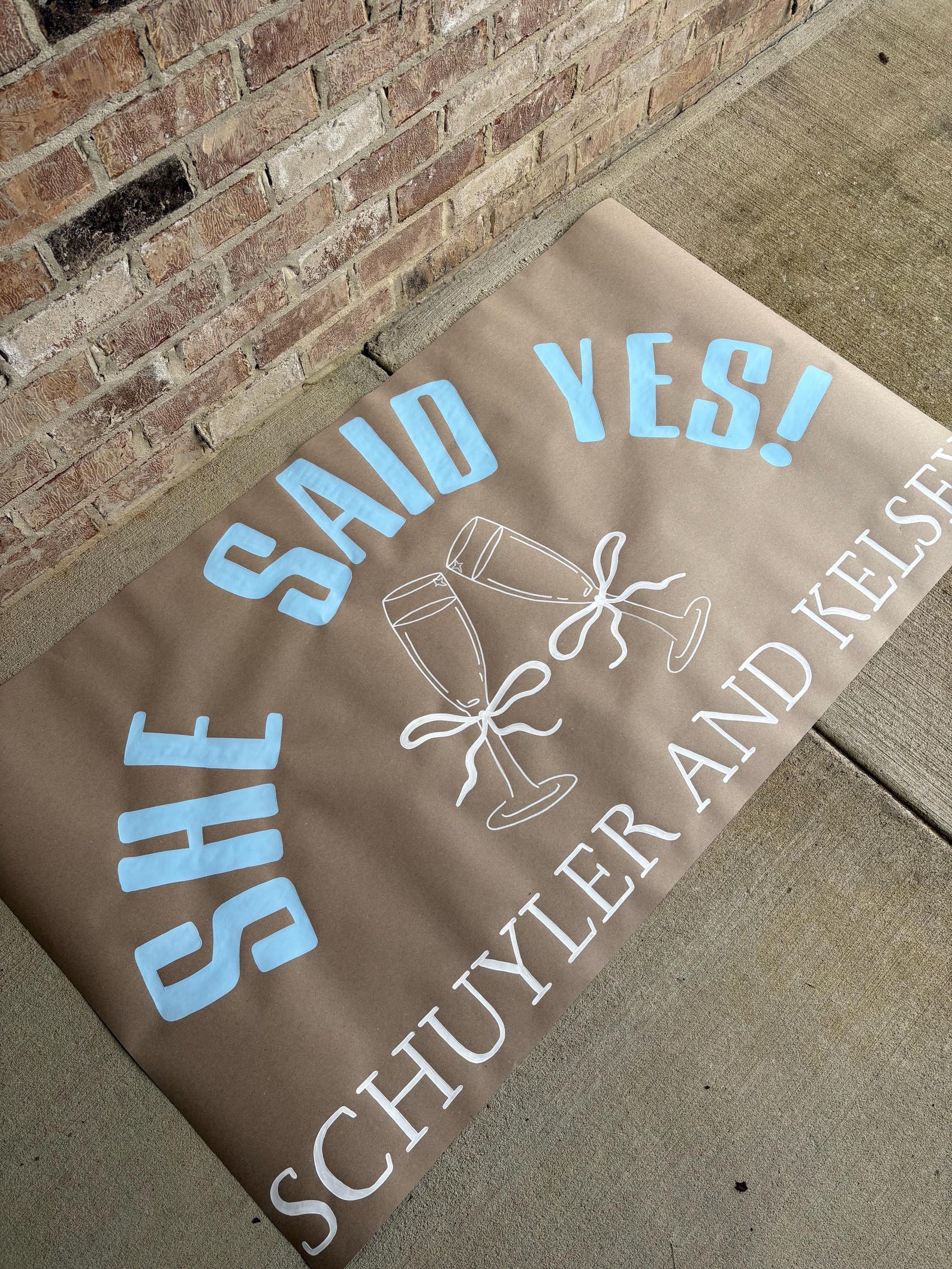 Custom Hand Painted Engagement Banner - She Said Yes! - Etsy