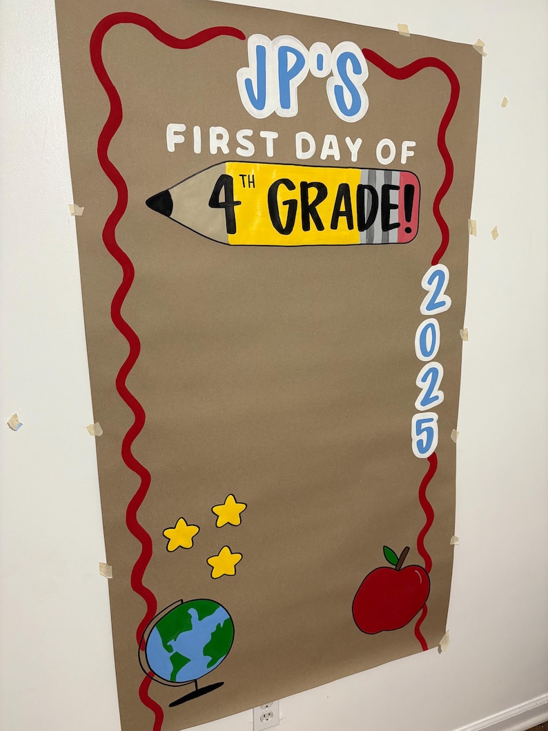 Custom Hand Painted First Day of School Banner - Back to School Door ...
