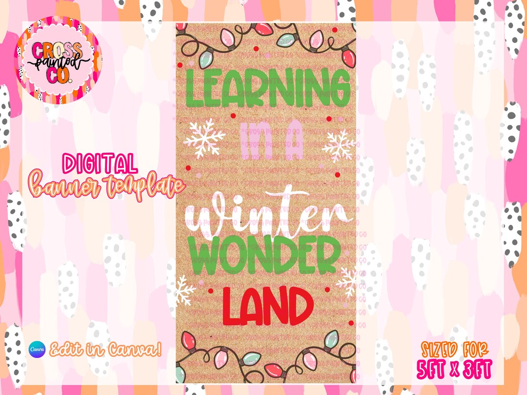Learning in a Winter Wonderland Template | Editable Canva Banner ...