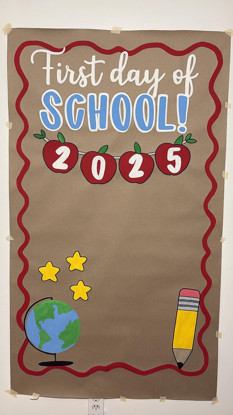 Custom Hand Painted First Day of School Banner - Back to School Door ...