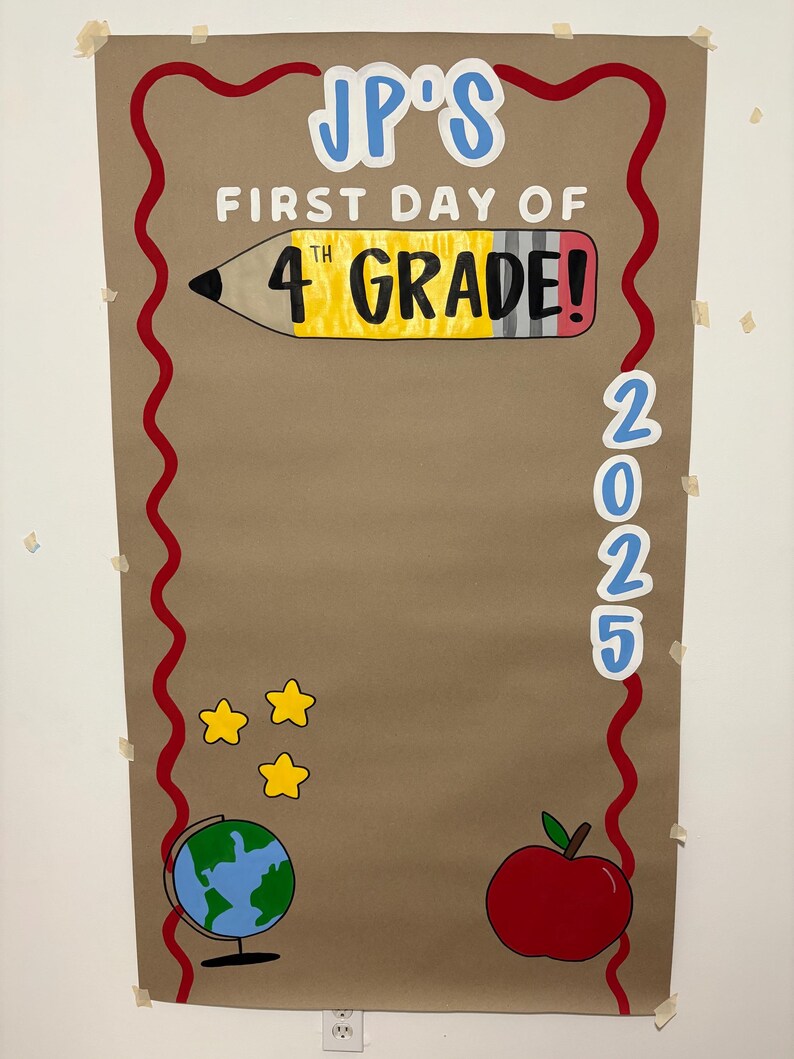 Custom Hand Painted First Day of School Banner - Back to School Door ...