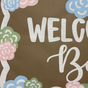 Custom Hand Painted Flower Banner - Welcome Home - Etsy
