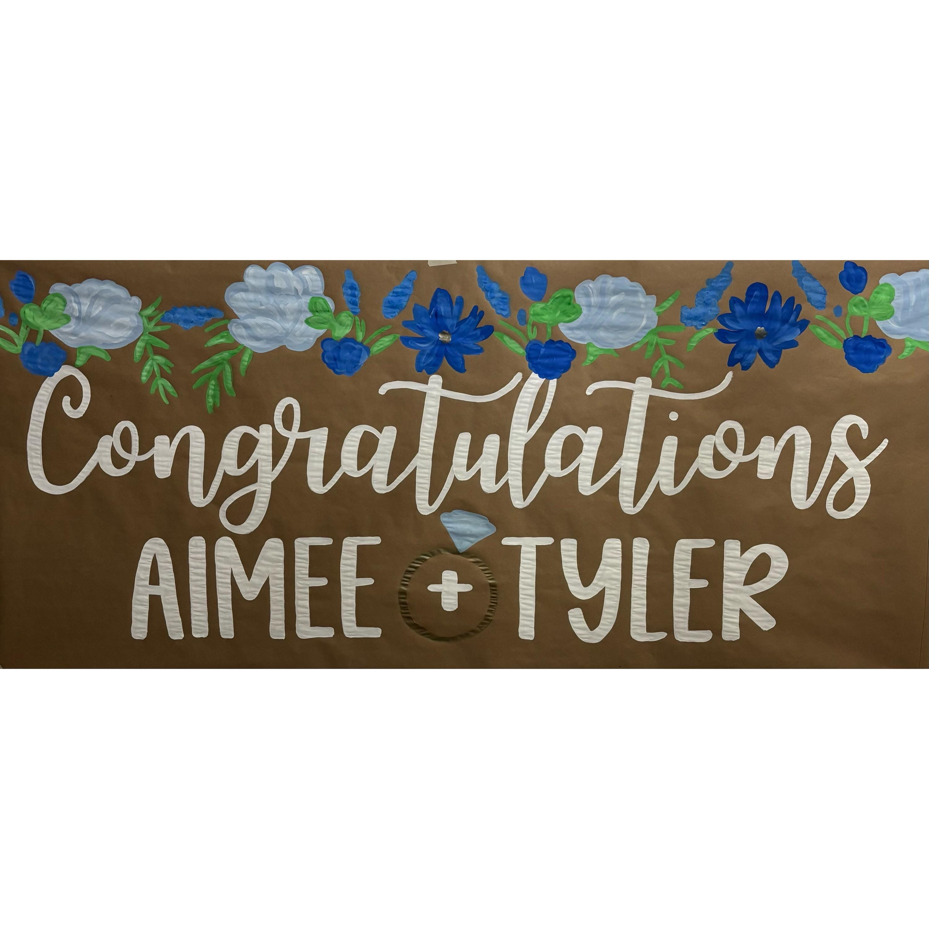 Custom Hand Painted Engagement Party Banner - Floral - Etsy