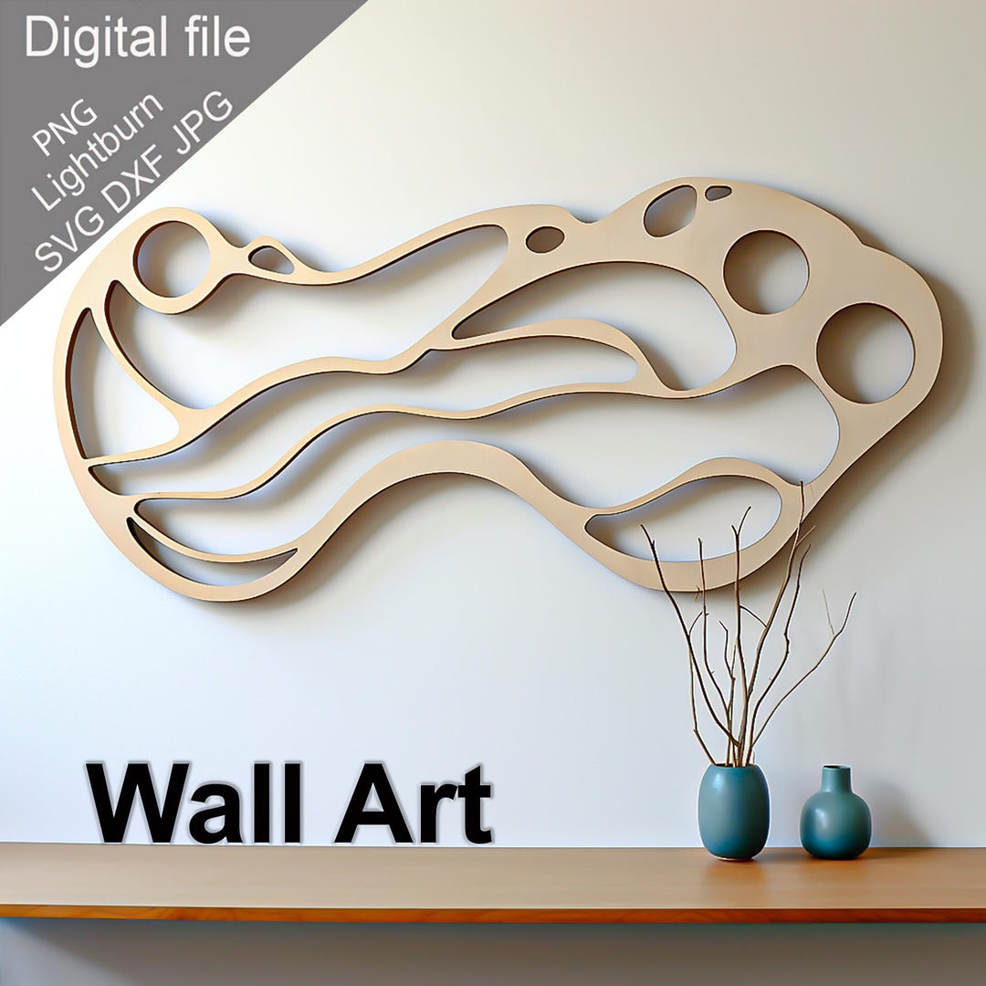 Wall Art Decor Abstract Panel Laser Cut, CNC, Metal, Raster and Vector ...
