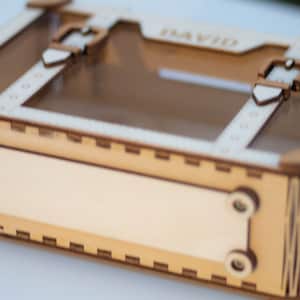 Laser Cut Suitcase Piggy Bank, Personalized Wood Coin Bank (digital ...