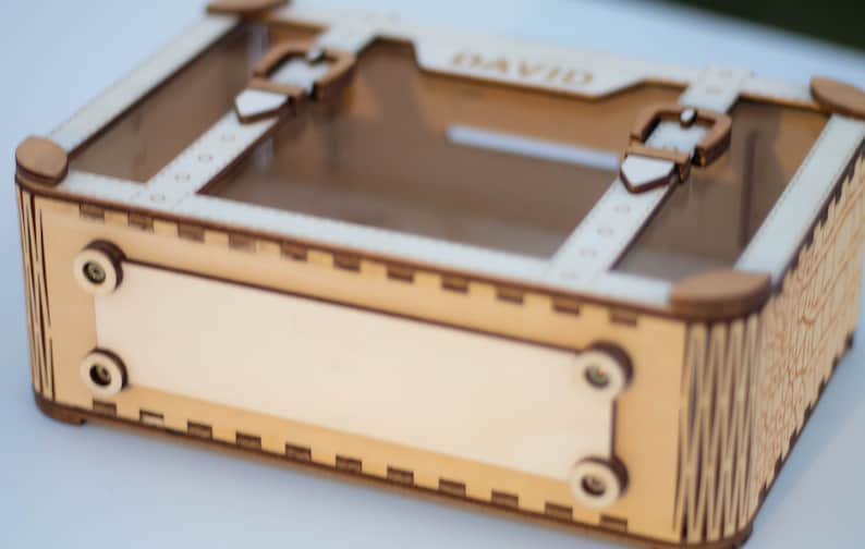 Laser Cut Suitcase Piggy Bank Personalized Gifts Wooden - Etsy