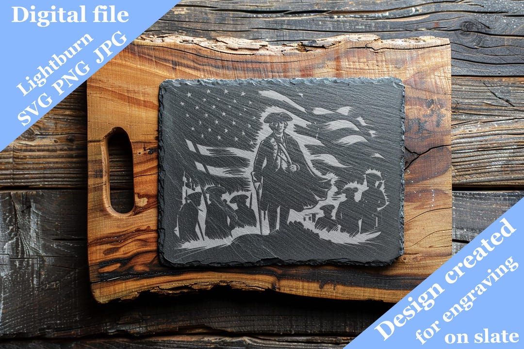 Patriotic Slate Engraving Design, George Washington, SVG, Restaurant ...