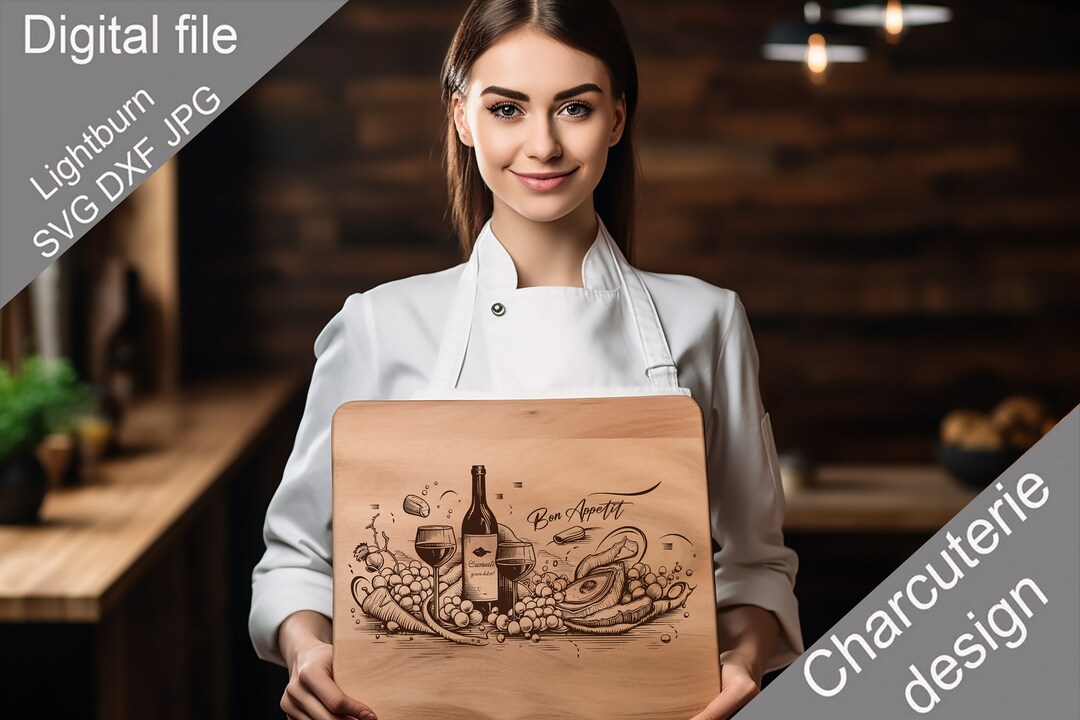 Charcuterie, SVG, Chopping Board, Cutting Board, Kitchen Towel, Laser ...