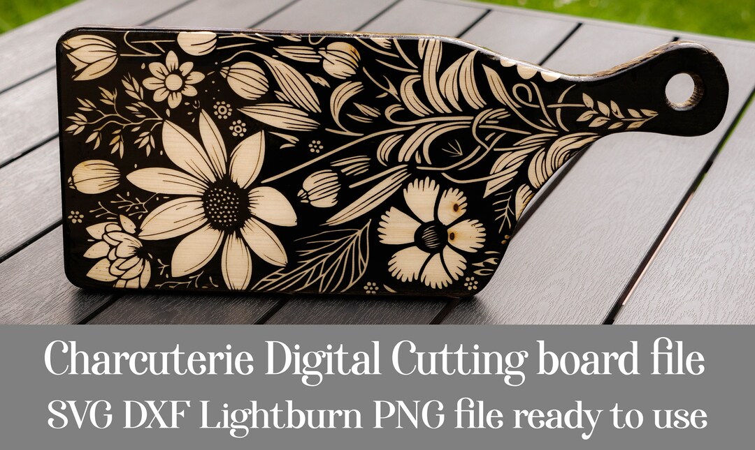 Floral Charcuterie Board SVG, Laser Engraved Cutting Board File ...