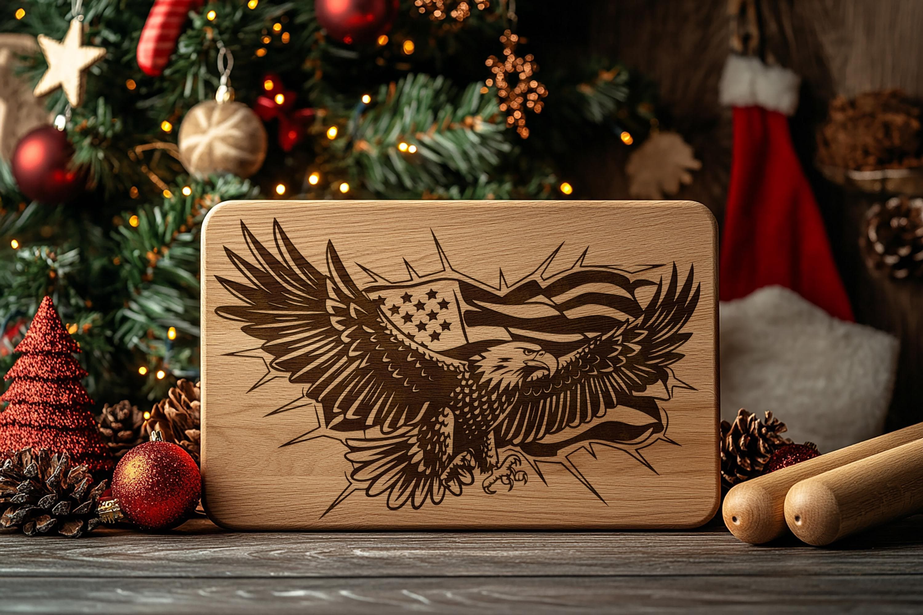 Eagle SVG, American Flag Charcuterie Board Laser Engraving File - Etsy