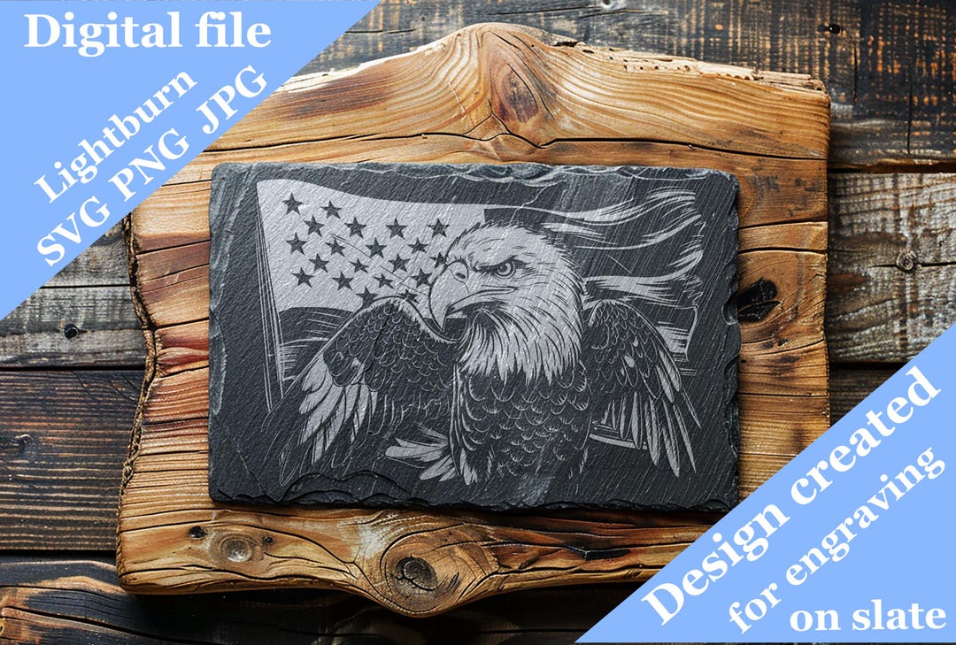 Eagle Design for Laser Engraved on Slate, SVG, Chopping Board, Kitchen ...