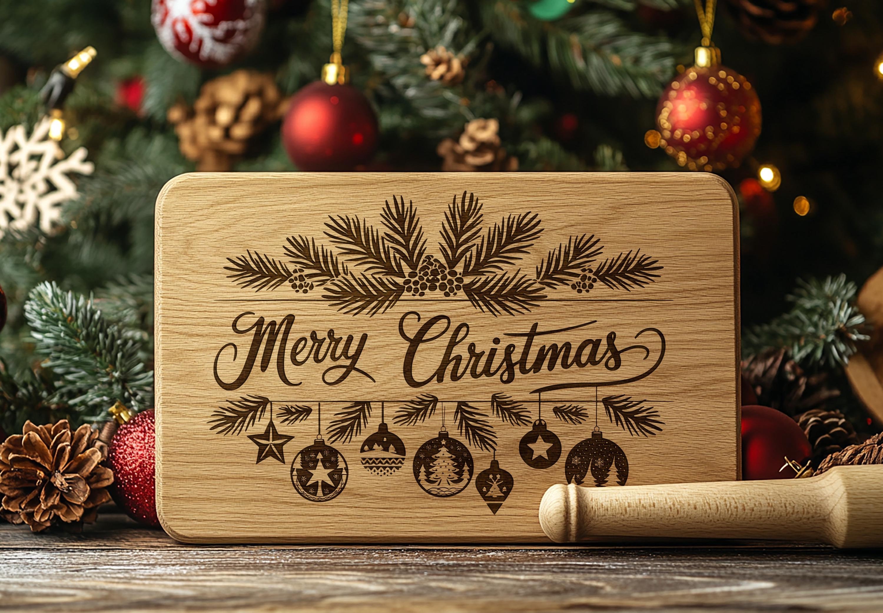 Christmas Santa Laser Engraved SVG Files, Charcuterie Board Design ...