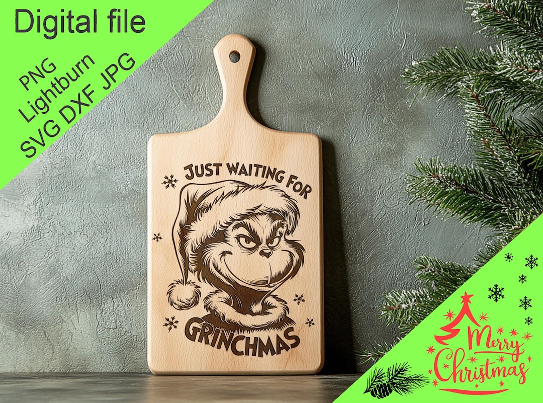 Christmas Grinch Digital Laser Engraved Files SVG Charcuterie Board ...