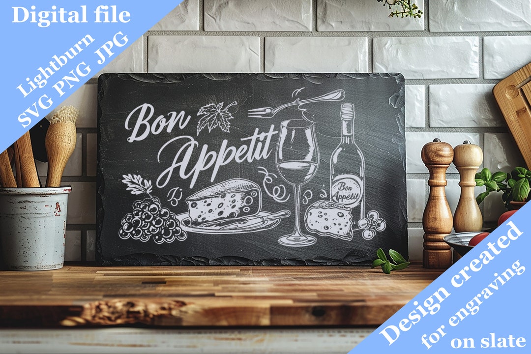 Design for Laser Engraved on Slate, SVG, Chopping Board, Kitchen Towel ...
