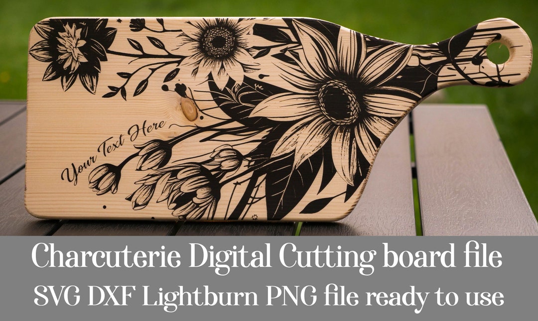 Floral Charcuterie Board SVG, Laser Engraved Cutting Board File ...