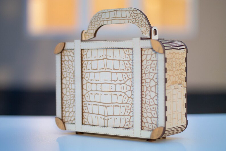 Laser Cut Suitcase Piggy Bank, Personalized Wood Coin Bank (digital ...