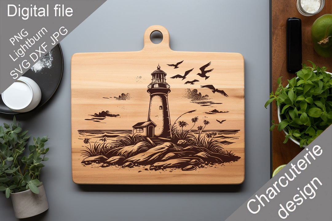 Lighthouse Cutting Board SVG, Laser Engraved Design (digital File) - Etsy