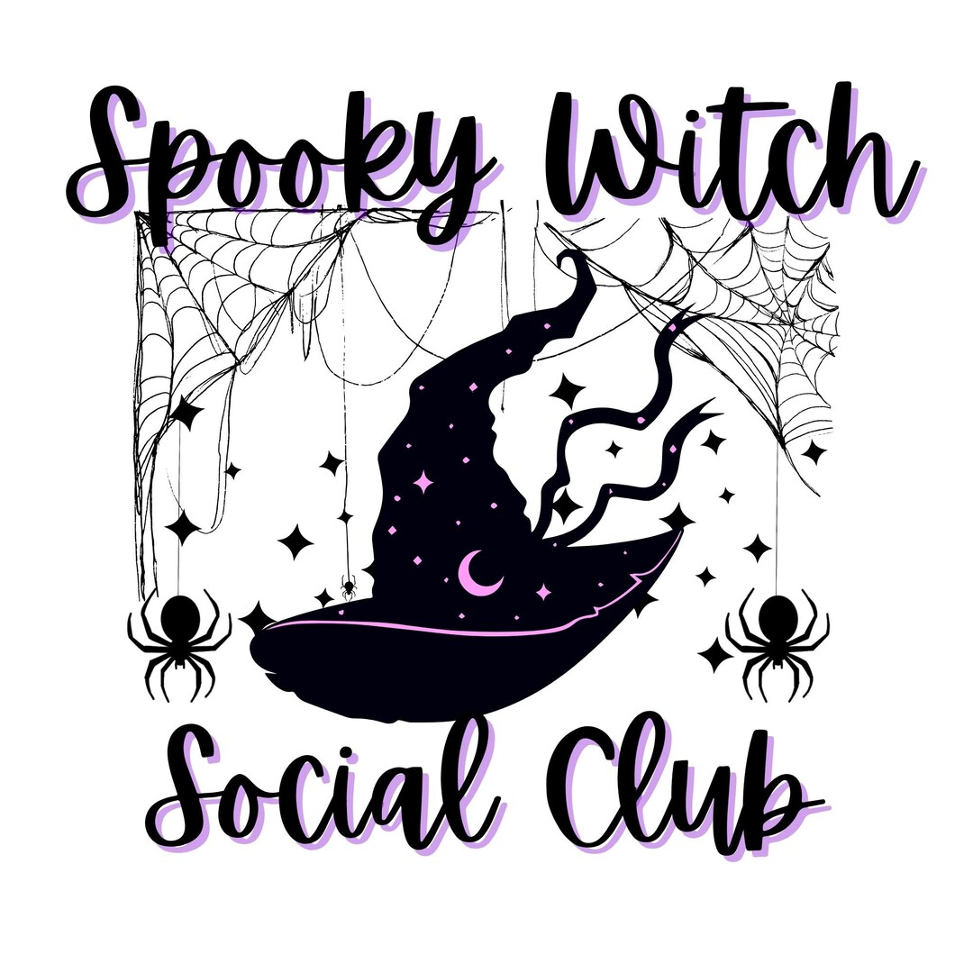 Spooky Witch Social Club Digital PNG, Halloween SVG, Halloween Digital ...