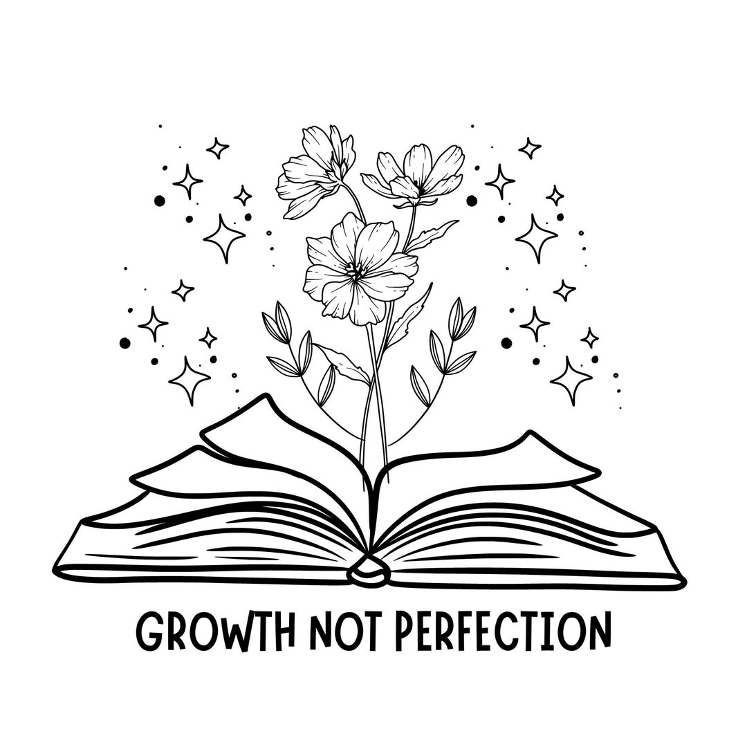 Growth Not Perfection PNG: Floral Book Design (digital Download) - Etsy