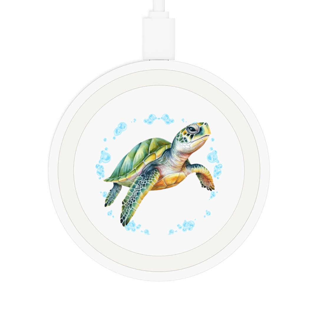Ocean Turtle Wireless Charging Pad: Beach Decor Tech Accessory - Etsy