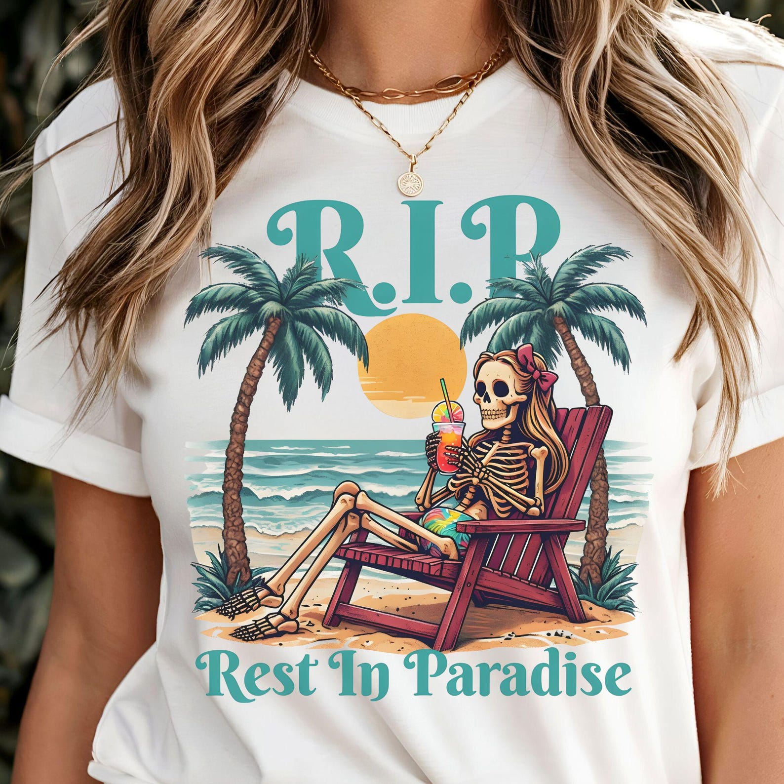 Tropical Skeleton Beach Design PNG: Rest in Paradise (digital Download ...