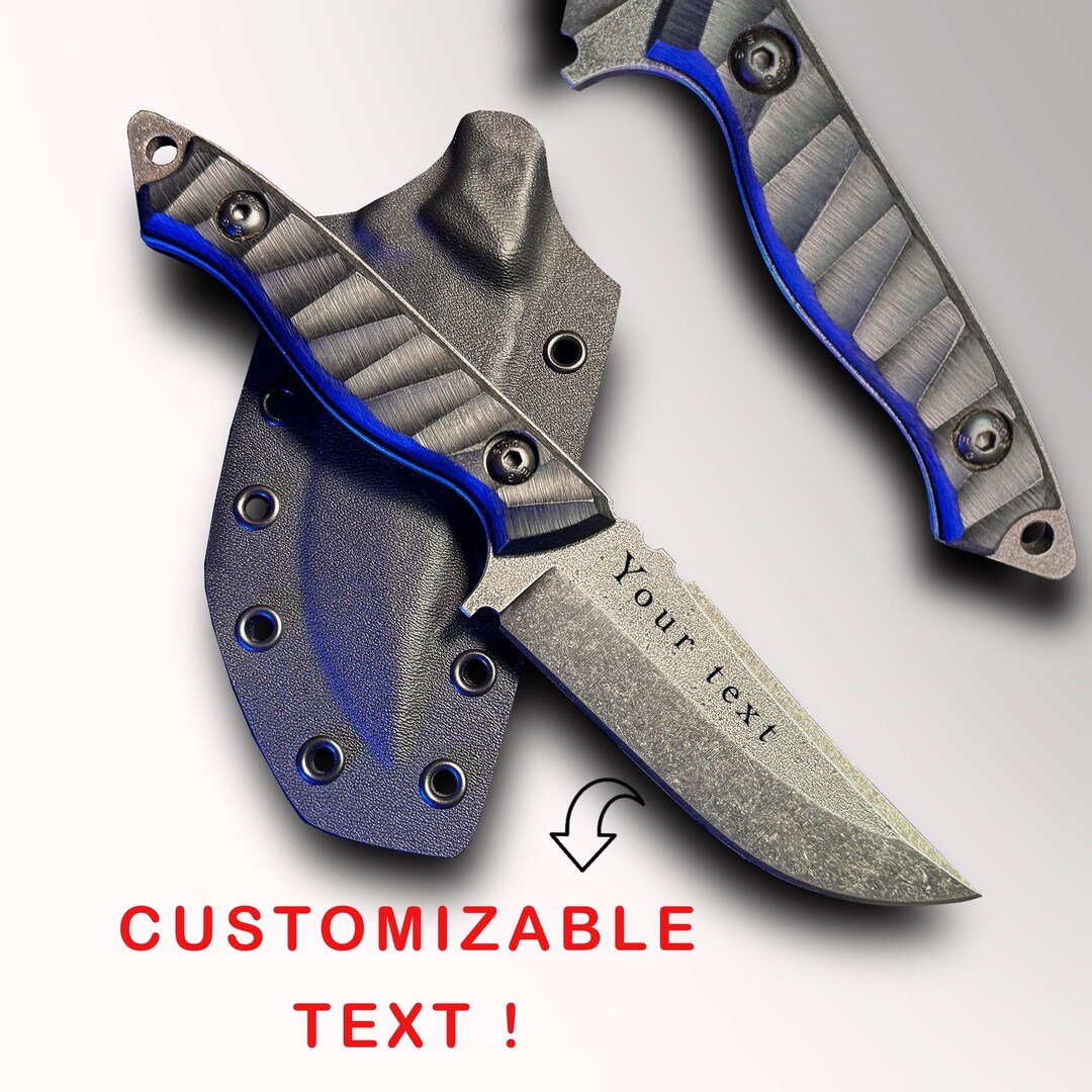Personalized Knife, Red Steel, Handcrafted Durable Custom Tactical ...