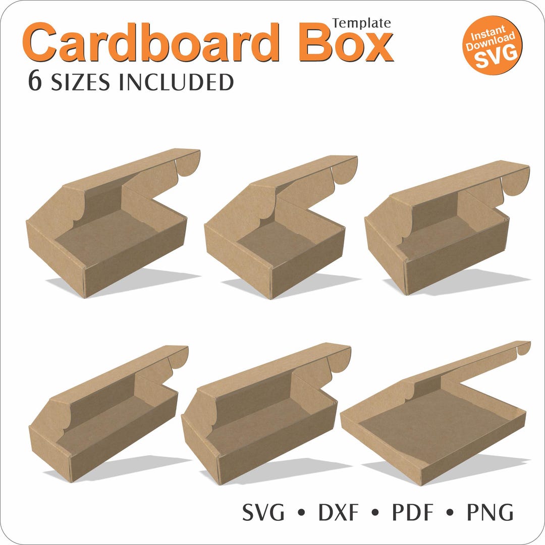 Cardboard Box Templates-2: SVG DXF PDF (digital Download) for ...