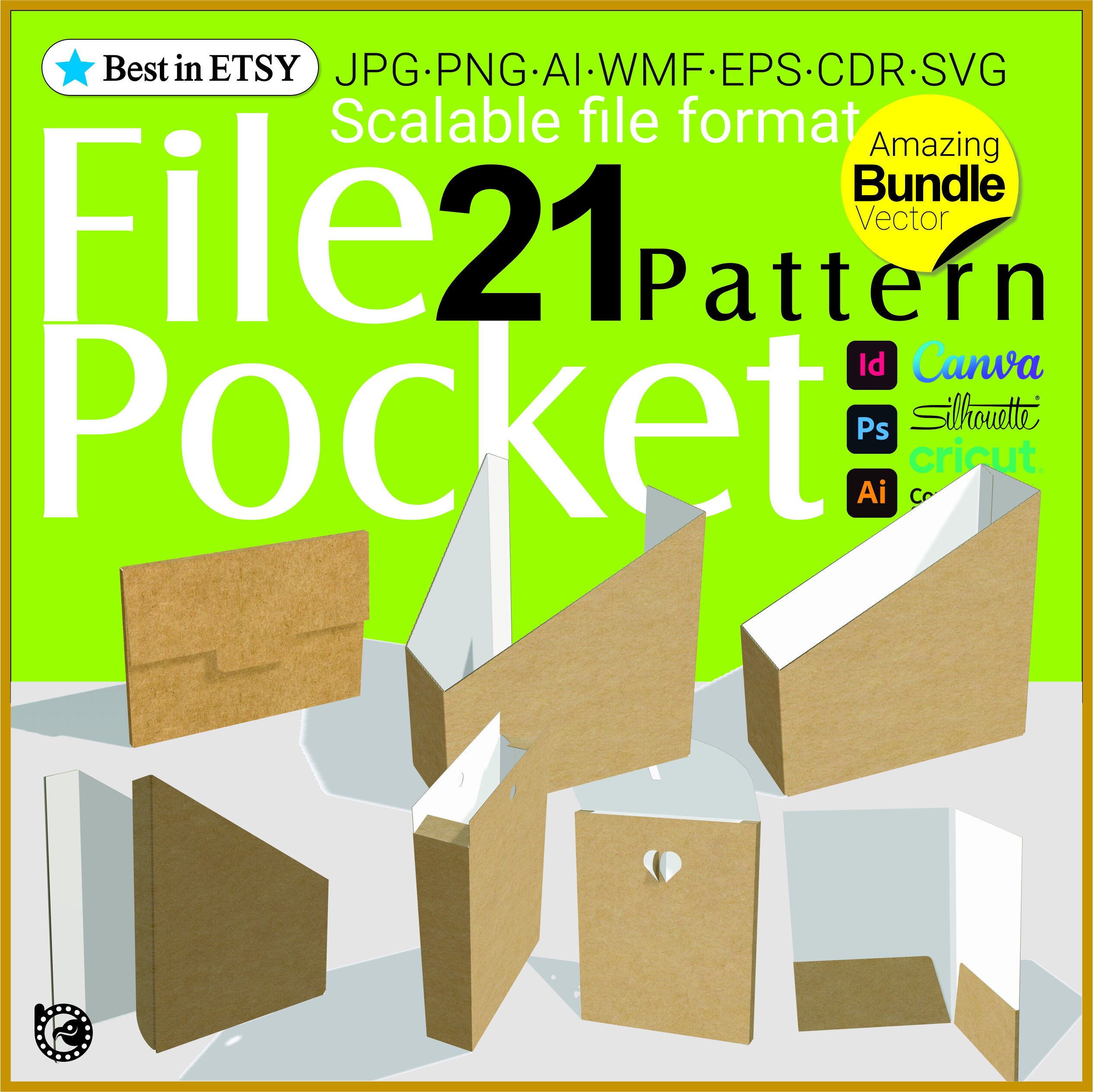 File Pocket Vector Bundle: Package Design, Box Making & EPS, WMF Files ...