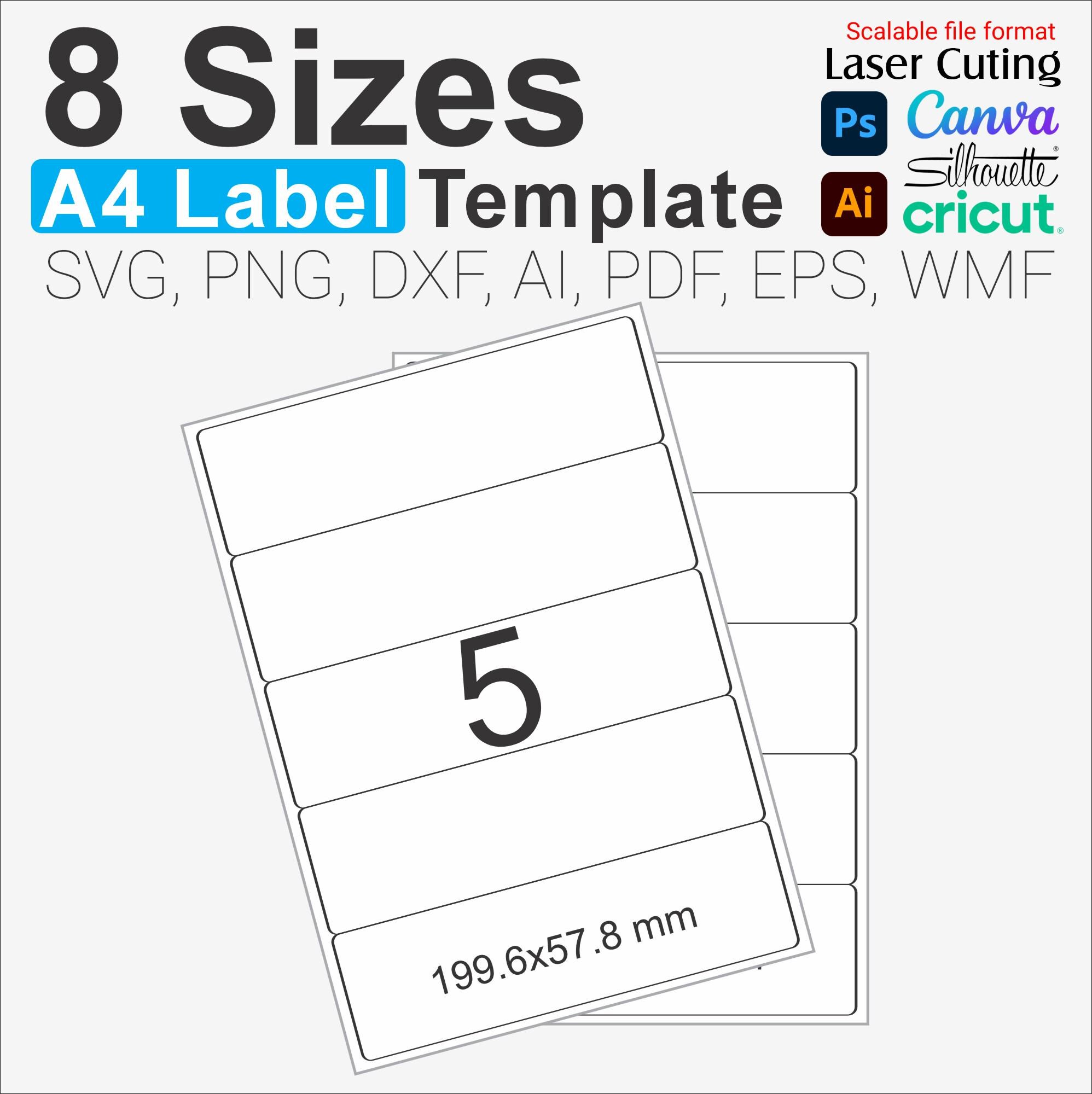 A4 Label Templates: Printable DIY Labels for Canva (digital Download ...