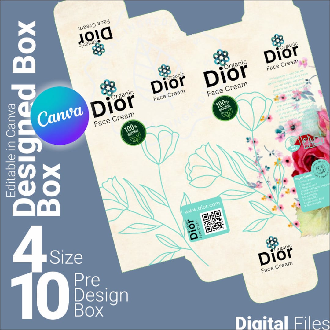 Beauty Product Box Template: Editable SVG, Canva-ready (digital ...