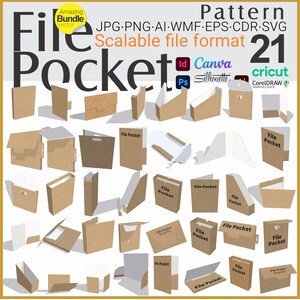 File Pocket Vector Bundle: Package Design, Box Making & EPS, WMF Files ...