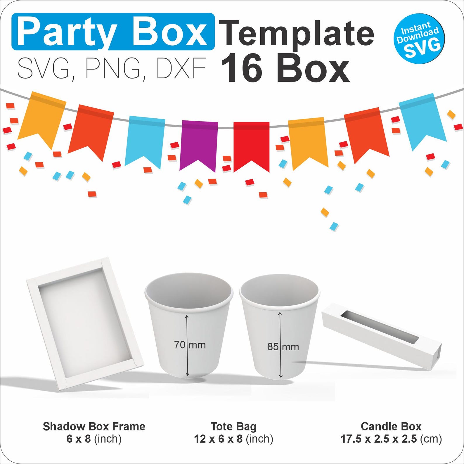 Party Box Template Bundle: 16 SVG Favor Boxes (digital Download) - Etsy