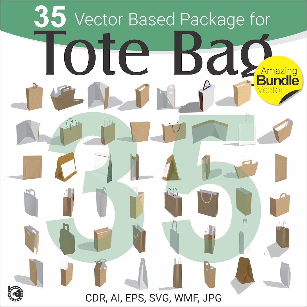 Tote Bag Vector Bundle: Package Design, Box & Bag Making EPS, WMF for ...