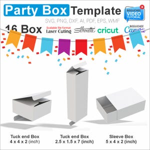 Party Box Template Bundle: 16 SVG Favor Boxes (digital Download) - Etsy