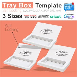 Self-locking Tray Box Template: 3 Sizes, SVG DXF PDF (digital Download ...