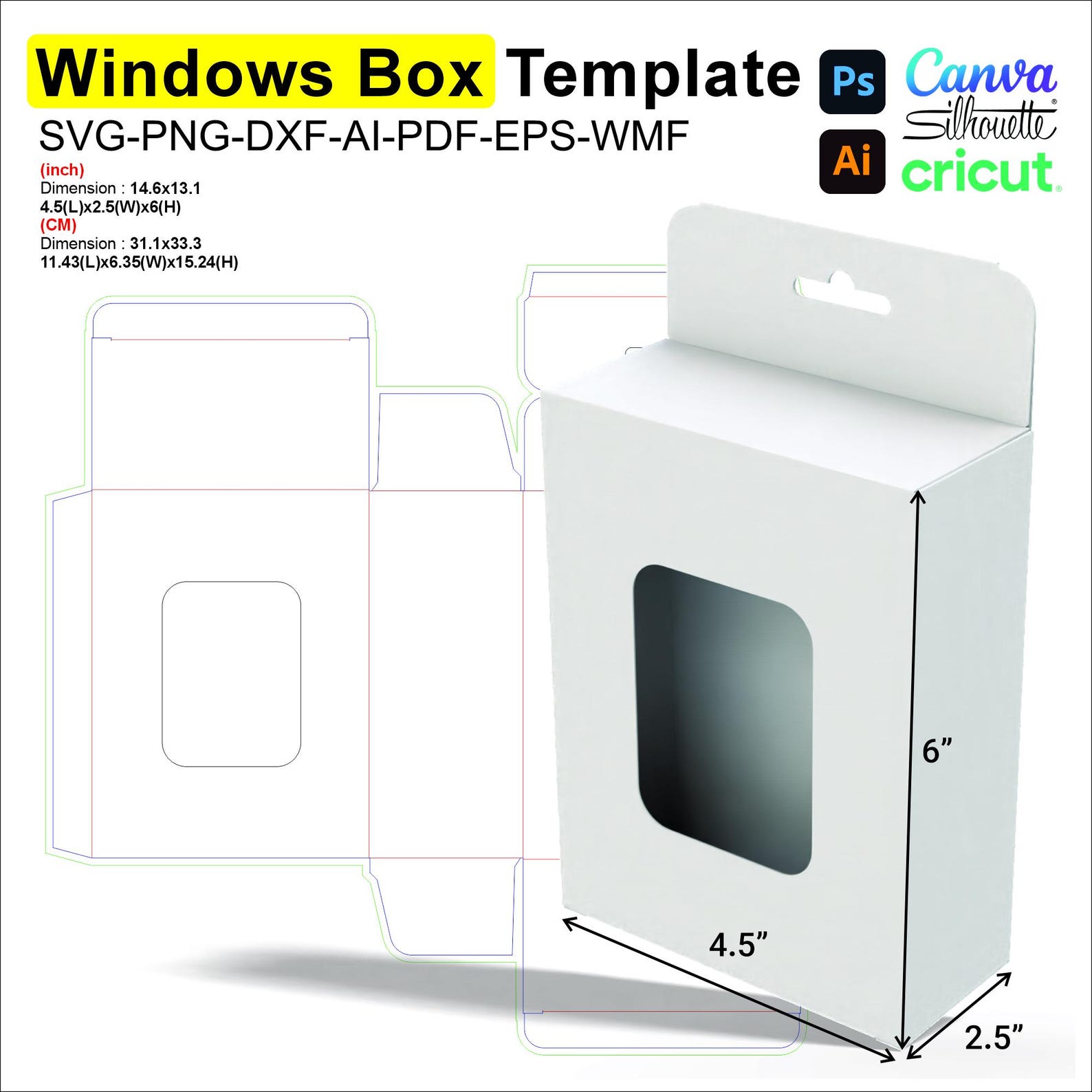 DIY Windows Box Template Bundle – Printable Packaging (svg, Png, Pdf ...