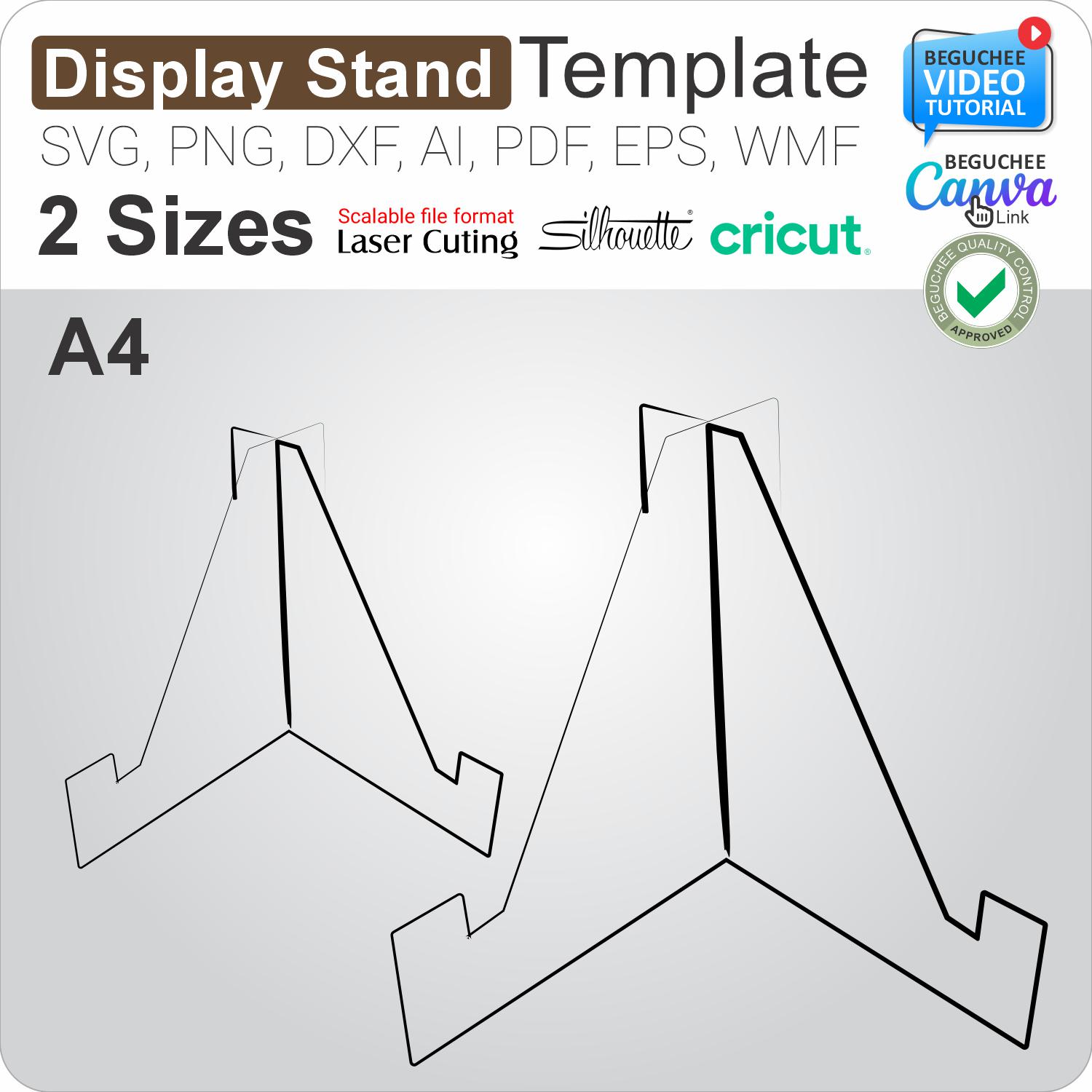 A4 Display Stand Template: Laser Cut SVG for Cricut, Silhouette ...