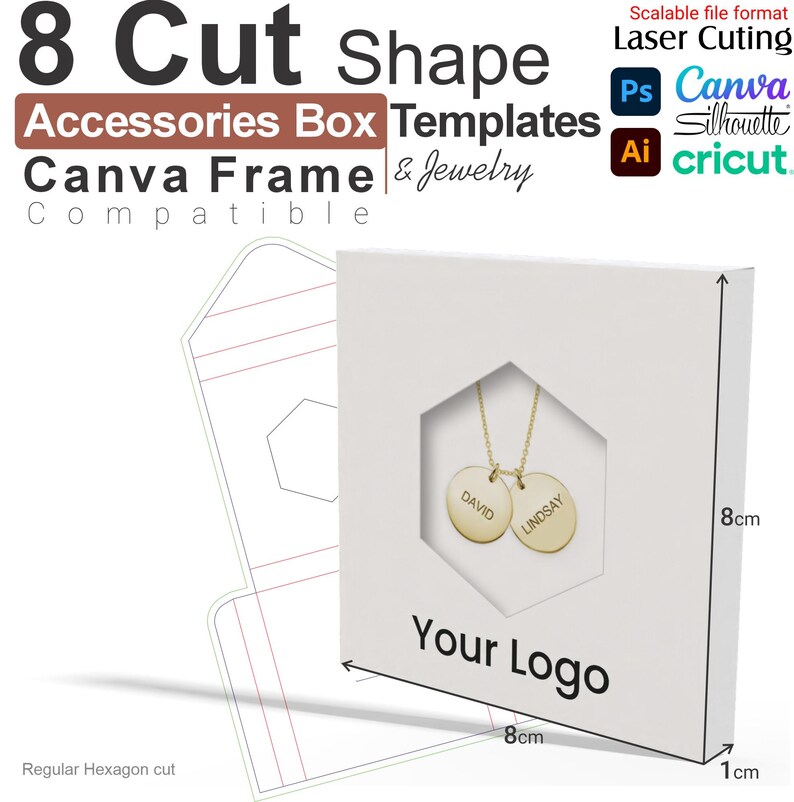 Jewelry Box Templates: 8 Cut Shapes, Customizable Packaging (digital ...