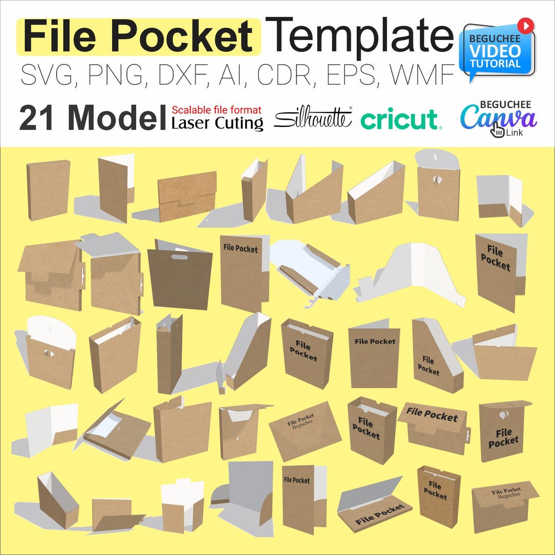 File Pocket Vector Bundle: Package Design, Box Making & EPS, WMF Files ...