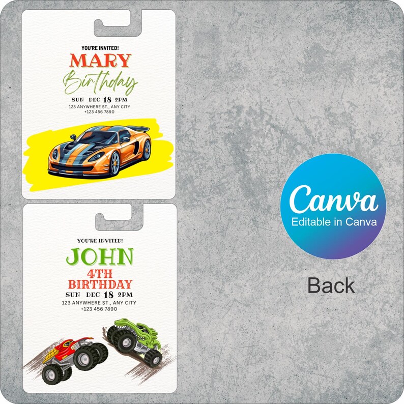 Pixar Cars Party Favor Box Template: Editable Toy Packaging (canva ...