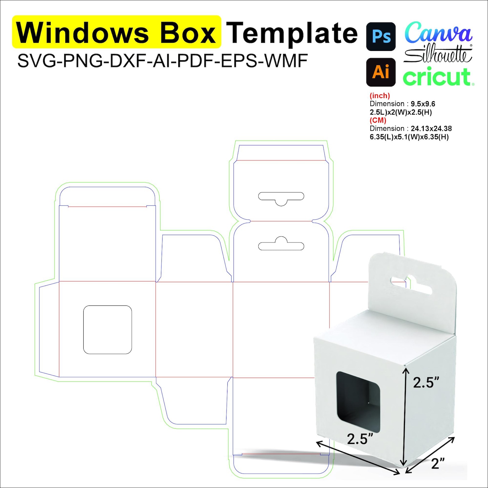 DIY Windows Box Template Bundle – Printable Packaging (svg, Png, Pdf ...