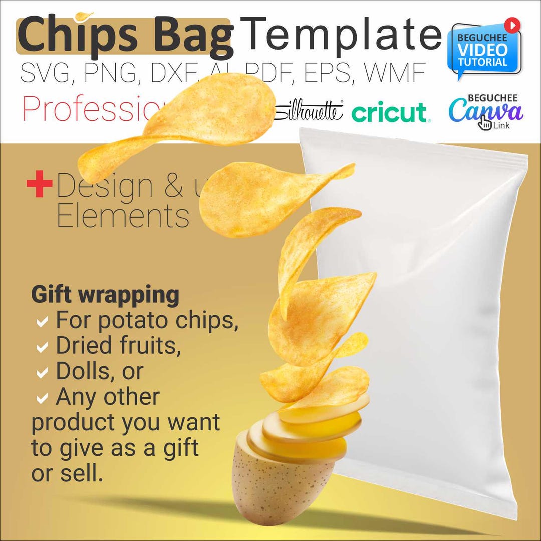 Custom Chip Bag Template – Printable & Editable on Canva, DIY Chip ...