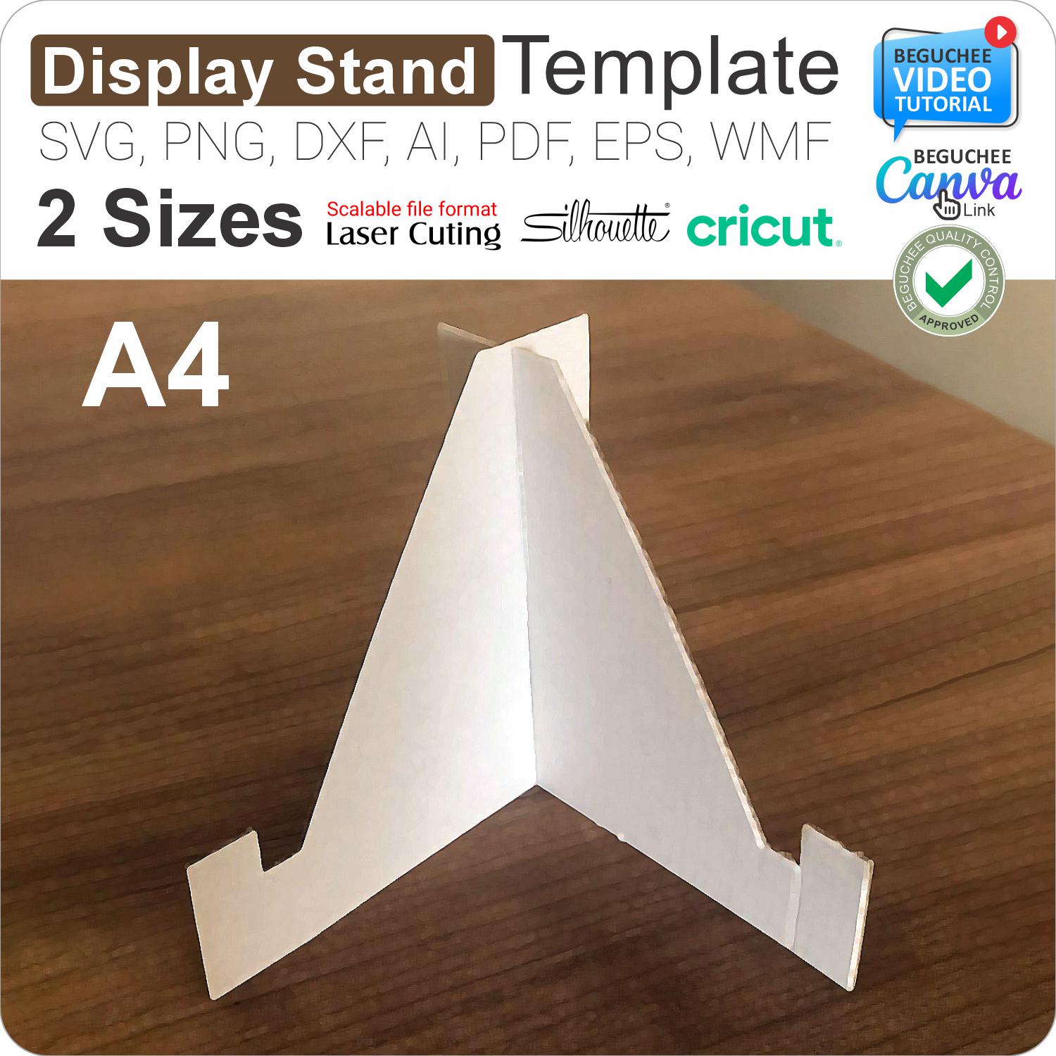 A4 Display Stand Template: Laser Cut SVG for Cricut, Silhouette ...
